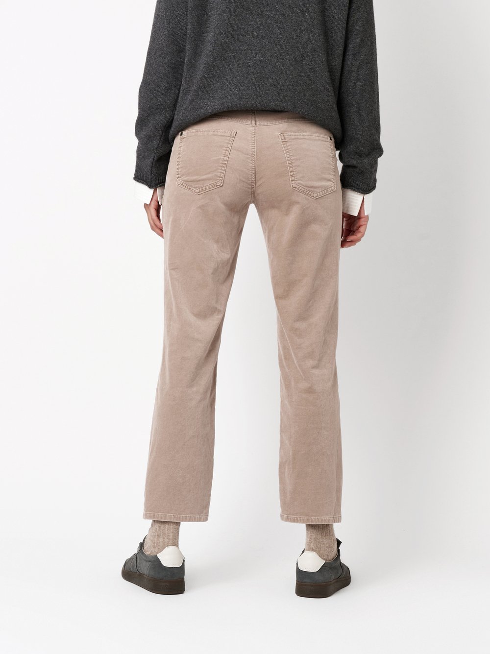 Velvet trousers in a cargo look | Style »Ella« light brown